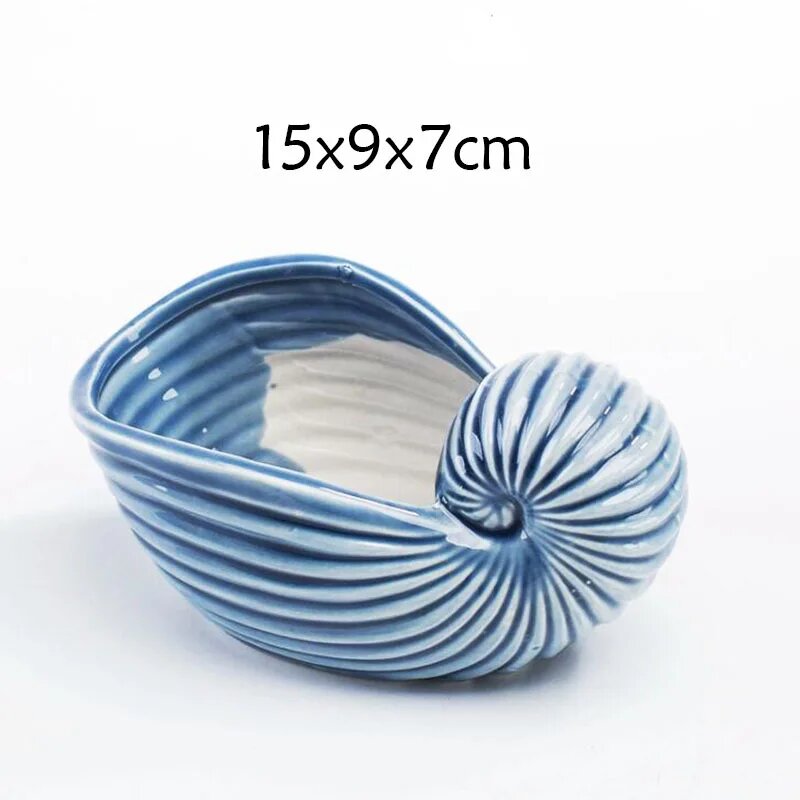 Синий керамический горшок для цветов 15x9x7см, Цвет: 25