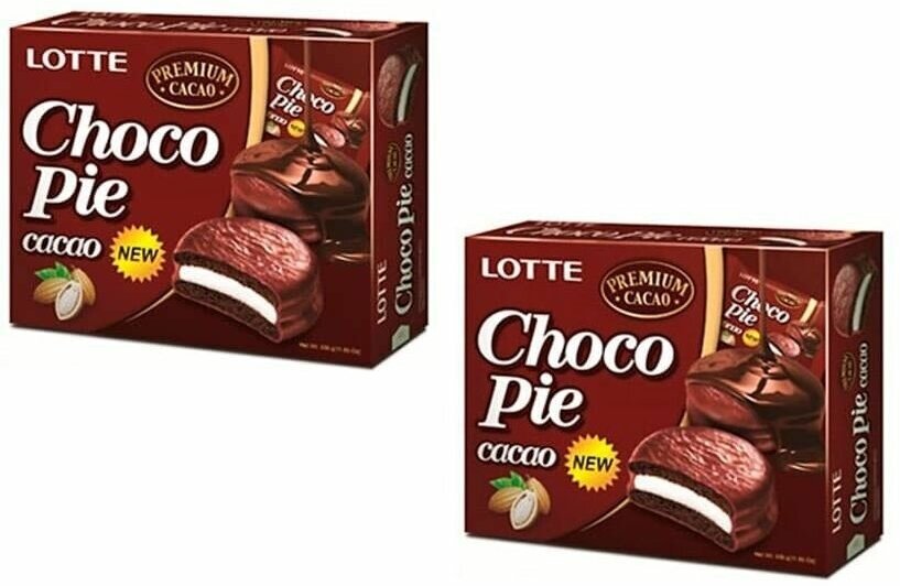 Пирожное чоко ПАЙ какао лотте 336ГР 12 шт х 2 упаковки