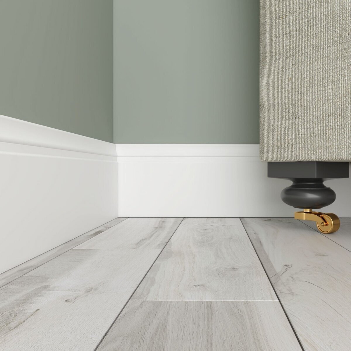 Плинтус Ultrawood BASE 5214, ЛДФ-декор, влагостойкий, ударопрочный, под покраску, 1 шт.