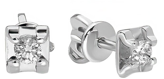 Серьги, золото, 585 проба, бриллиант