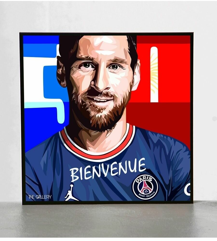 Картина постер Поп-арт Лионель Месси 50х50 см