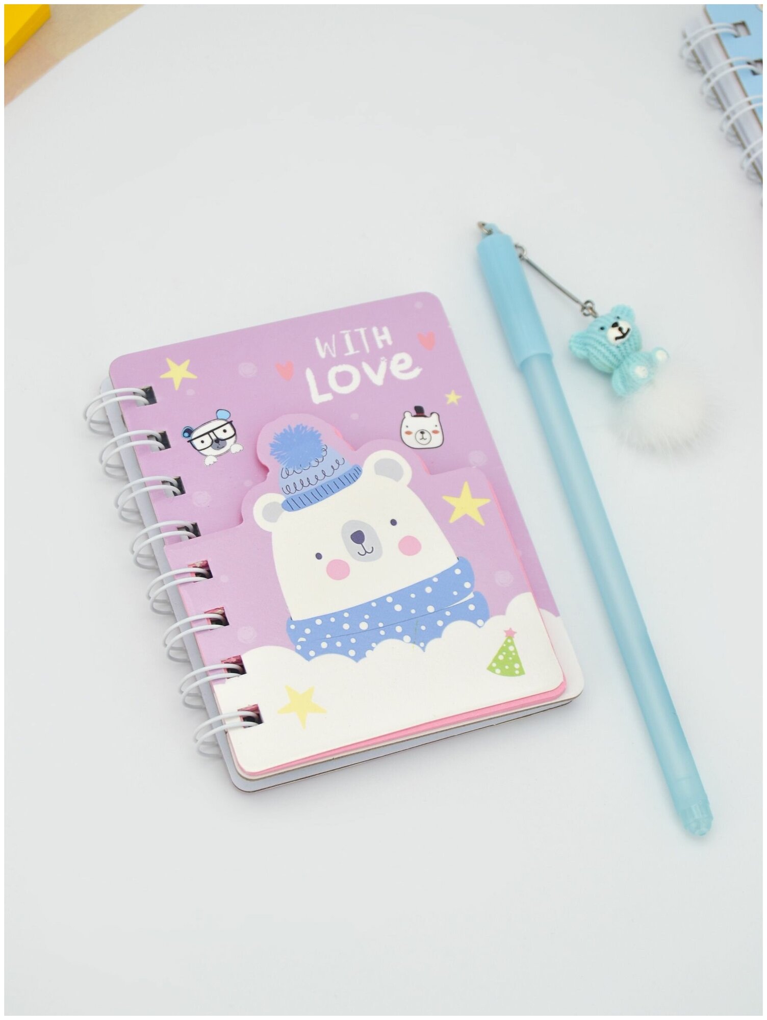 Блокнот фиолетовый и ручка