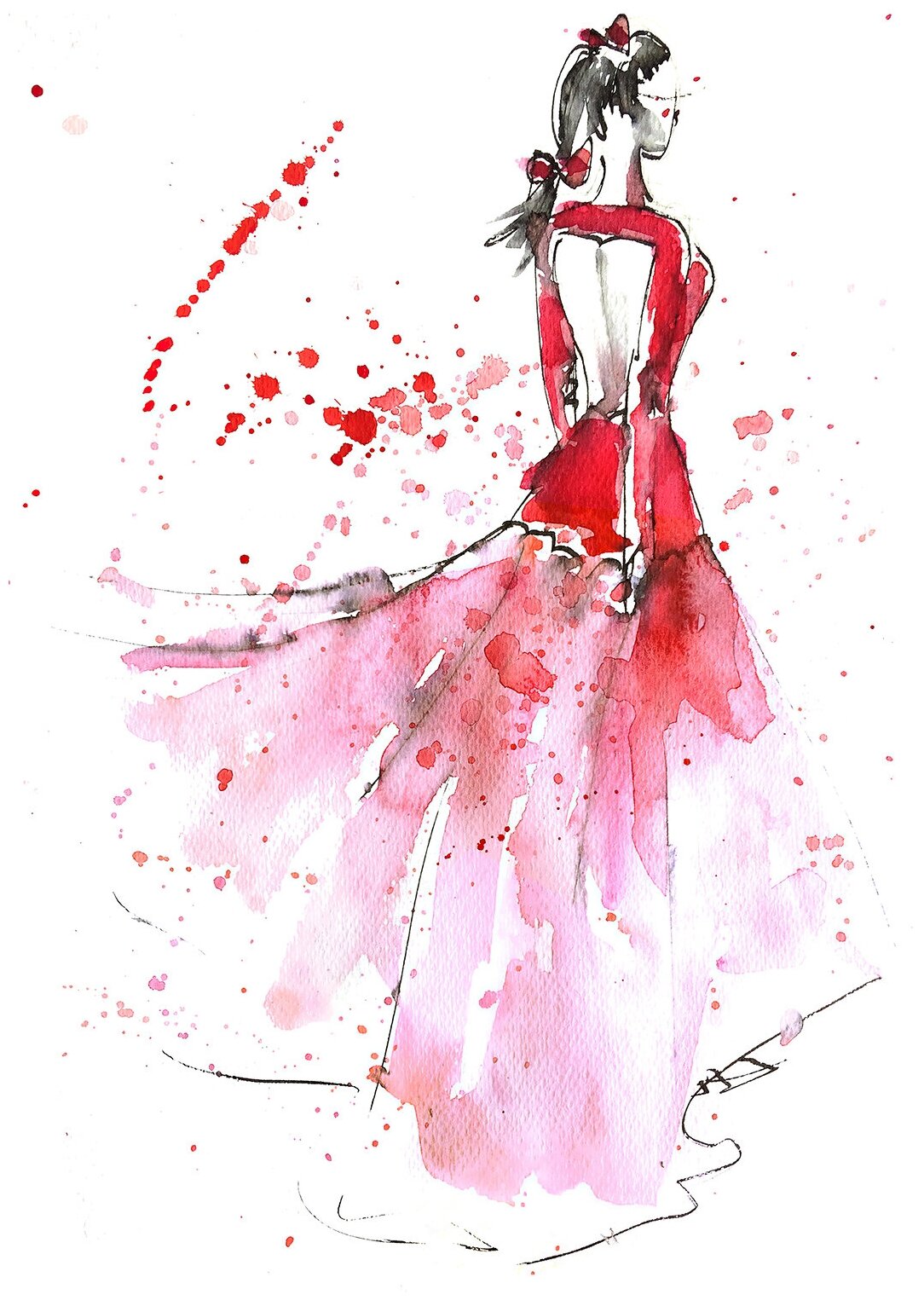 Постер / Плакат / Картина Девушка в розовом 60х90 см в подарочном тубусе