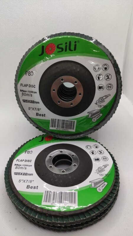Круг лепестковый торцевой 125х22 мм (КЛТ) Р80 Josili PROFI зелёный 15600-126