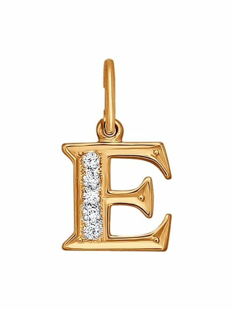 Подвеска, красное золото, 585 проба, фианит