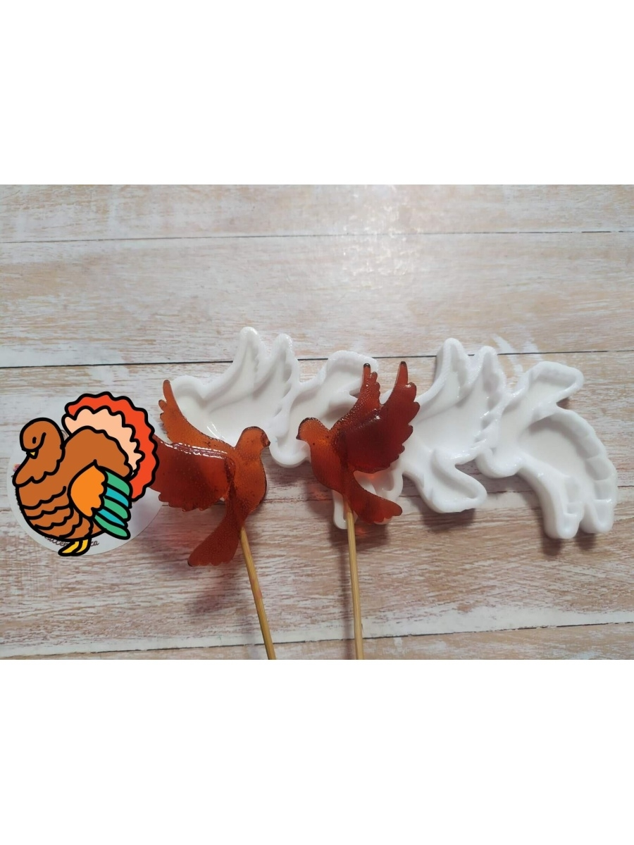 Форма для леденцов голубь 6 см 4 ячейки