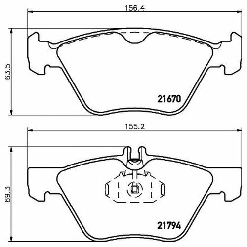 Комплект передних тормозных колодок Mintex MDB1871 для Chrysler Crossfire; Mercedes CLK A208, C208, E-CLASS S210, VF210, W210,