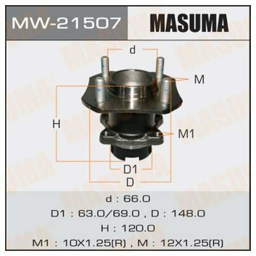 Подшипника ступицы колеса без болтов Masuma MW21507 для Nissan Tiida