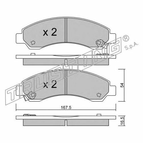 Комплект монтажный тормозных колодок Trusting 9050 для Great Wall Hover H5, STEED , STEED 5
