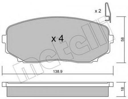 Колодки тормозные дисковые, комплект METELLI 2208720