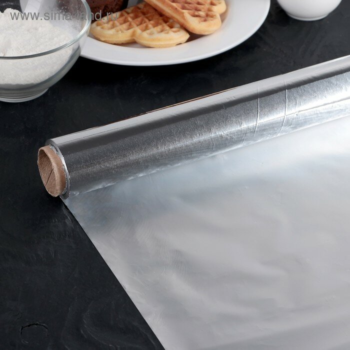 Фольга пищевая алюминиевая Стандарт, 29 см × 50 м, 9 мкм