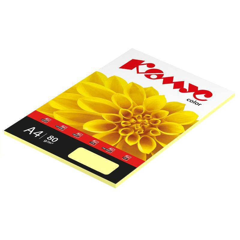 Бумага цветная Комус Color (сливки пастель) 80г, А4, 50 л. 619924