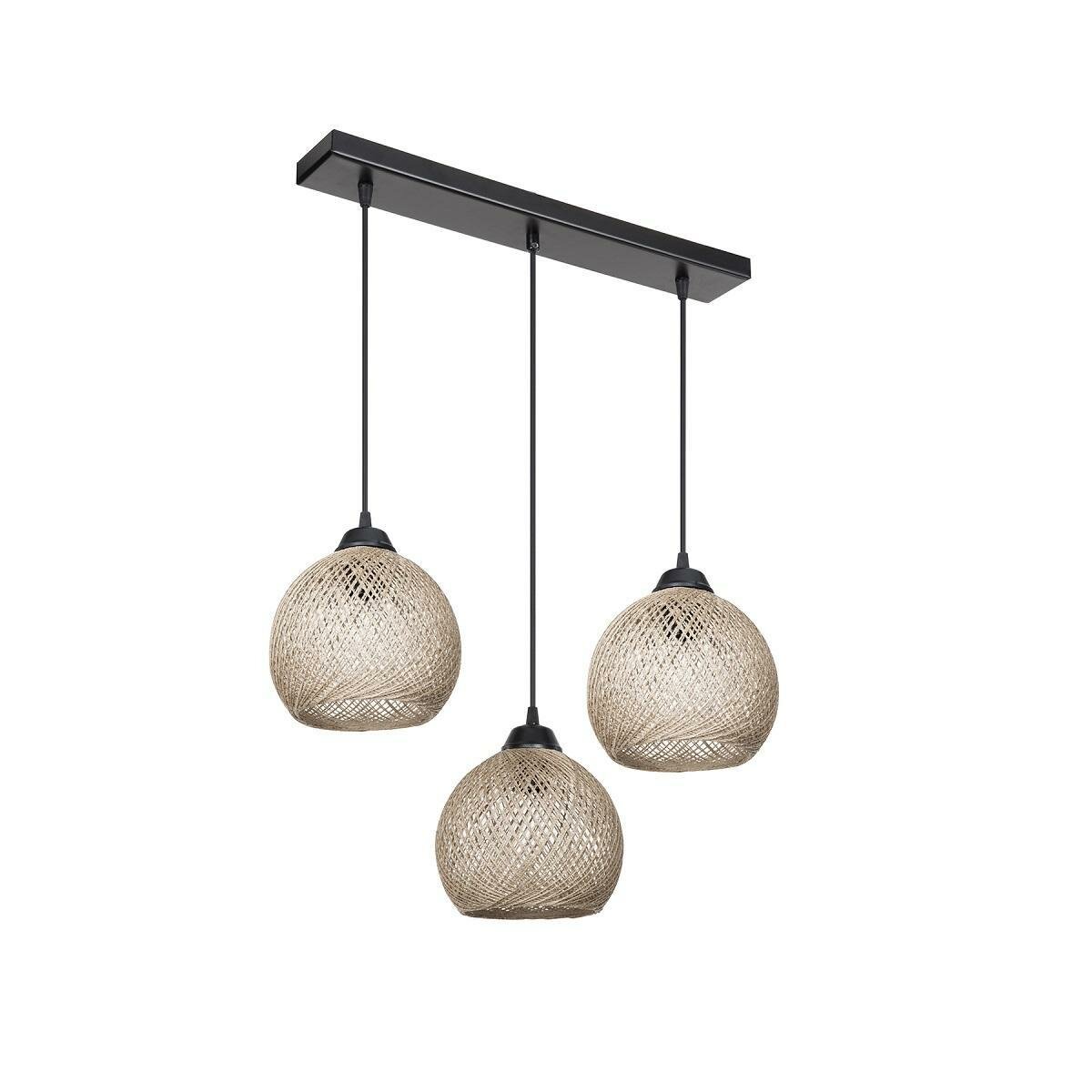 Подвесная люстра Toplight Lizbeth TL1612L-03BG, цвет Коричневый/Черный, материал Металл/Текстиль