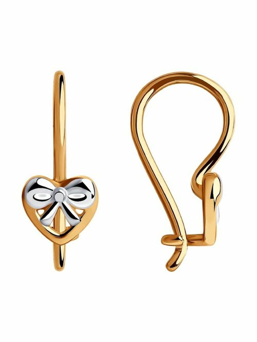 Серьги, красное золото, 375 проба