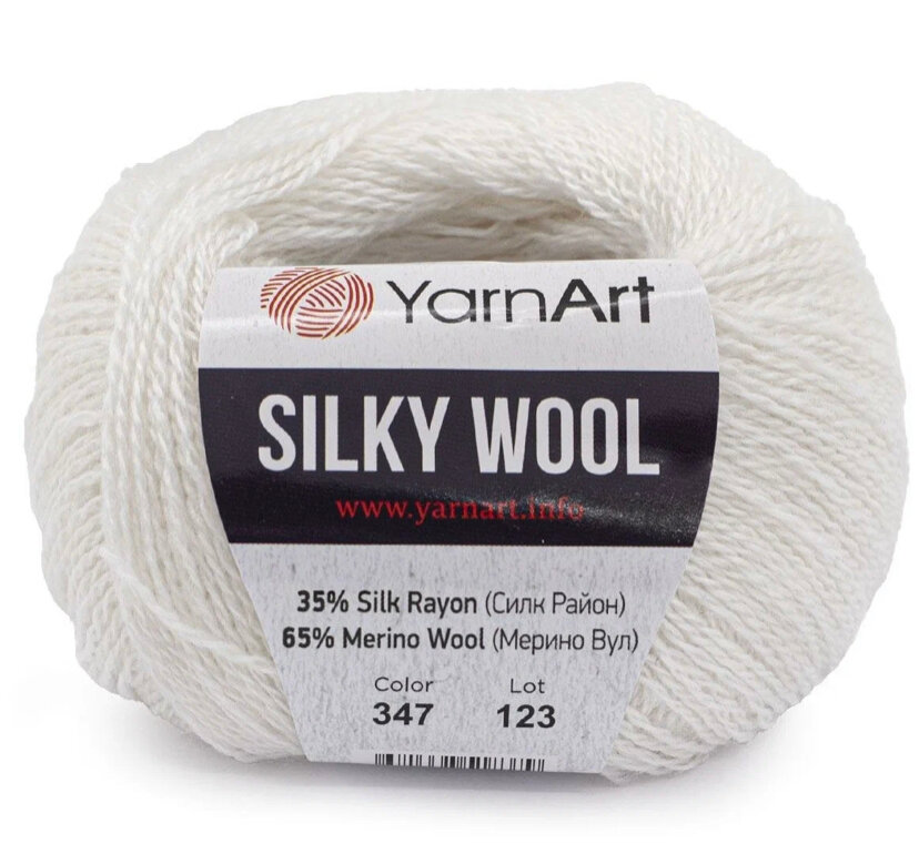 Yarnart silky wool 35% вискоза 65% шерсть мериносовая;25гр-190м ( 8 мотков)