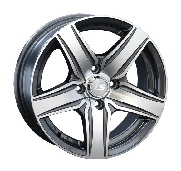 Колесный диск LS LS230 17x7" PCD5x112 ET45 D57,1 темно-серый глянцевый с полированными лучами