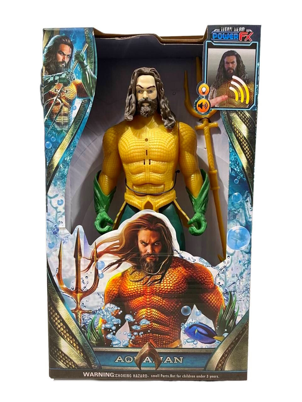 Аквамен 2 Супергерой 28 см. Большая фигурка супергероя. Музыка/Свет.