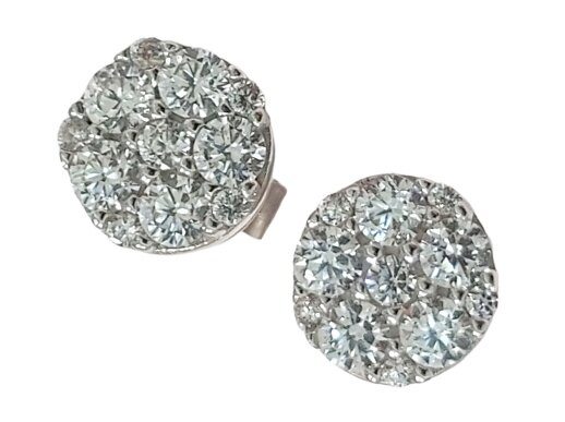 Серьги пусеты, серебро, 925 проба, фианит