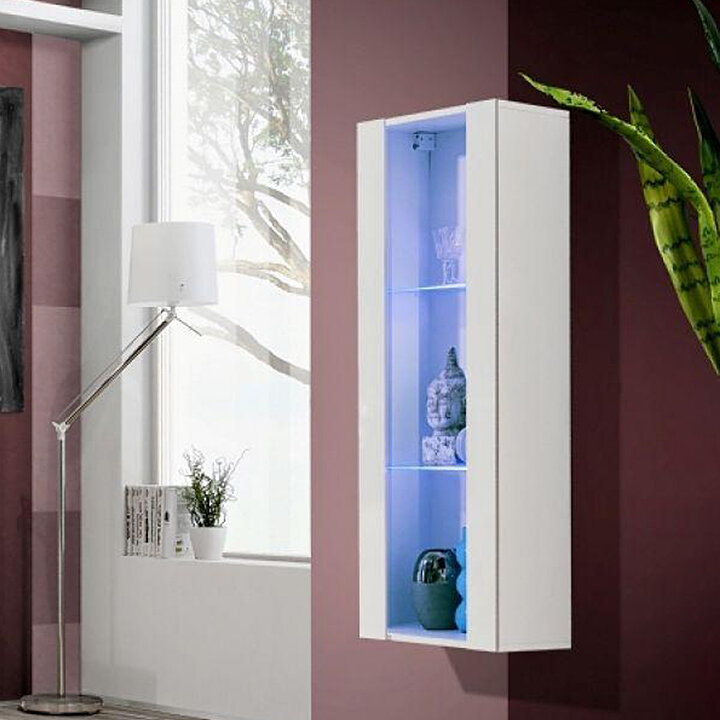 Витрина Лана 21 МДФ (белая) NEW 40x29x126 см, белый GOODFORM