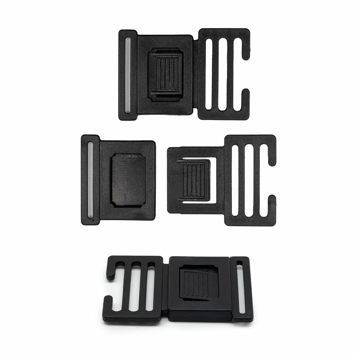 Фастекс для ремней пластиковый 40 мм, BIG, 6521/22, плоский (черный), 10 шт