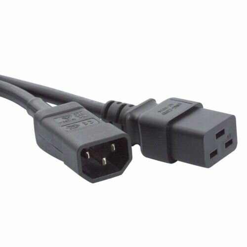 Кабель питания Lanmaster LAN-PP19/14-1.8-BK C19-C14, 3х0.75, 220В, 10А, черный, 1.8 метра