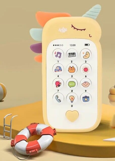 Музыкальный развивающий телефон жёлтый