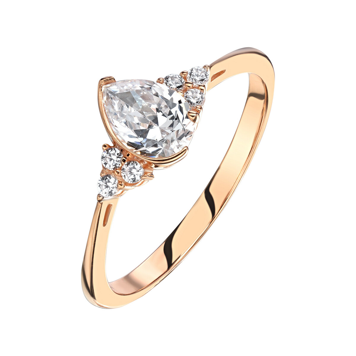 Кольцо, красное золото, 585 проба, фианит