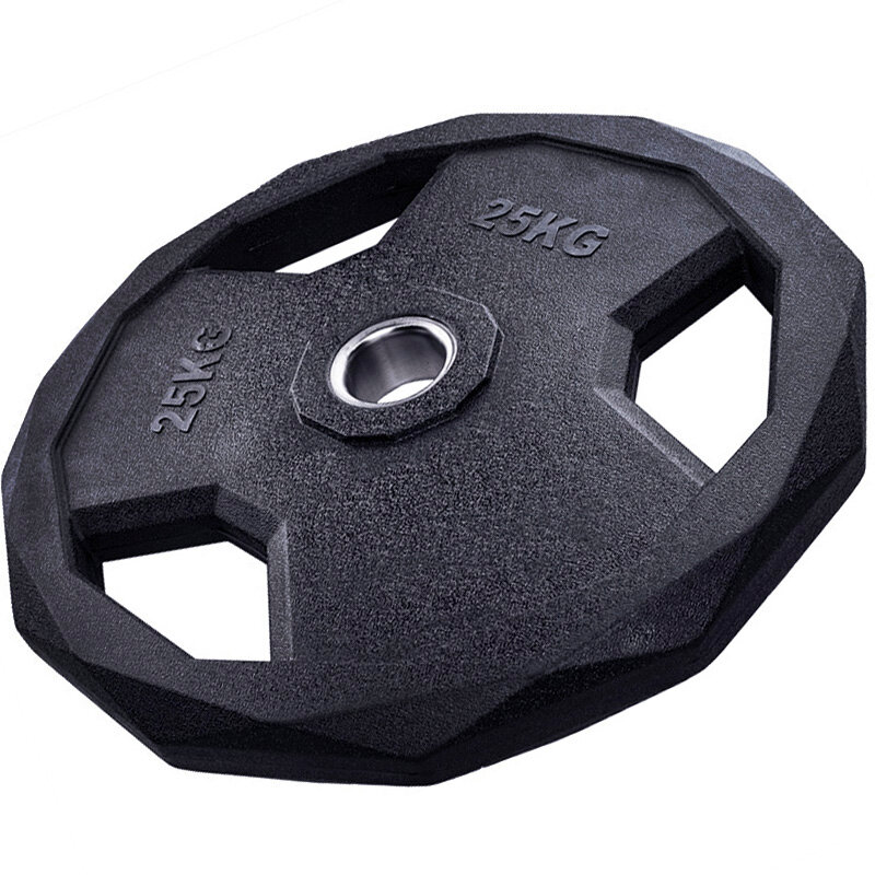 Диск обрезиненный с 3-мя хватами Voitto V-301 25 кг, черный (d51)