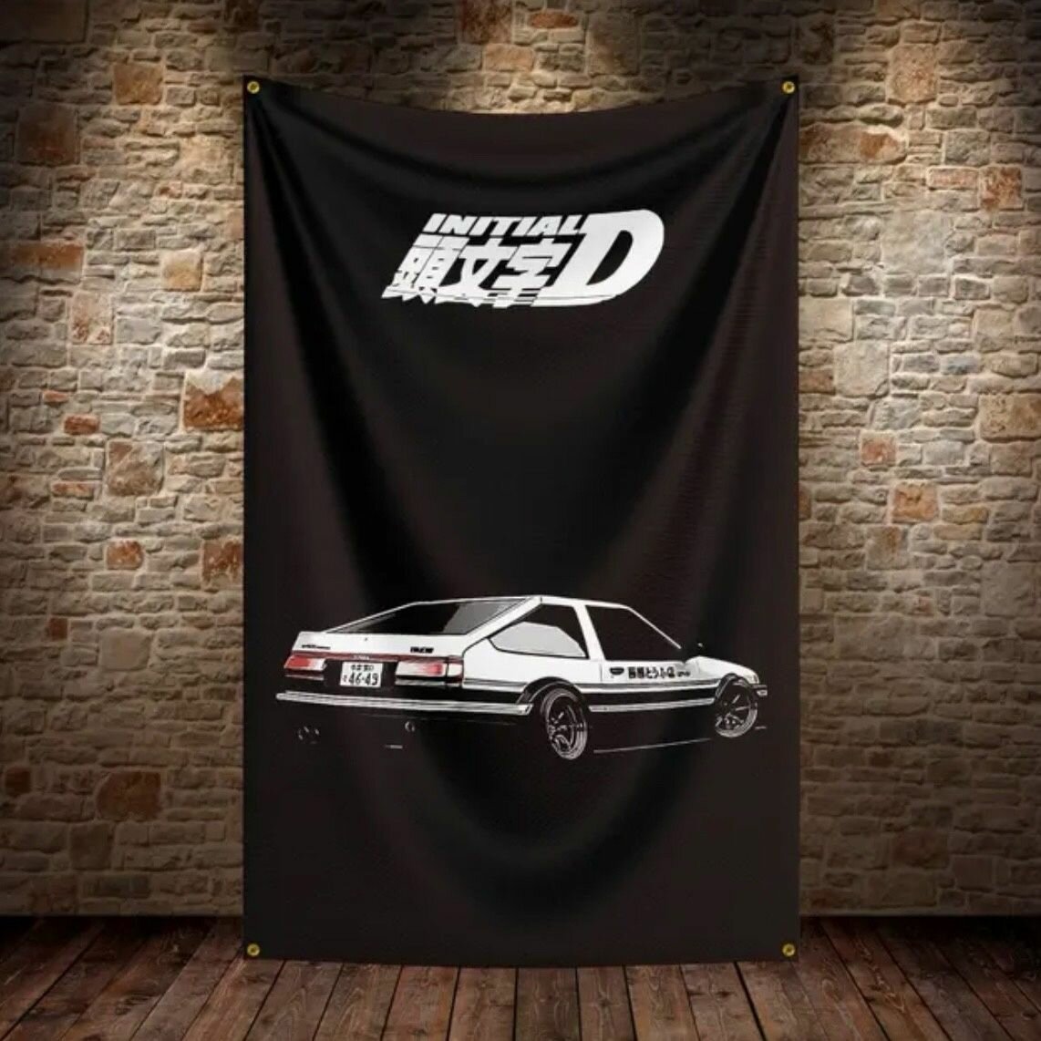 Флаг плакат баннер JDM InitialD Initial D AE86 — фото 1