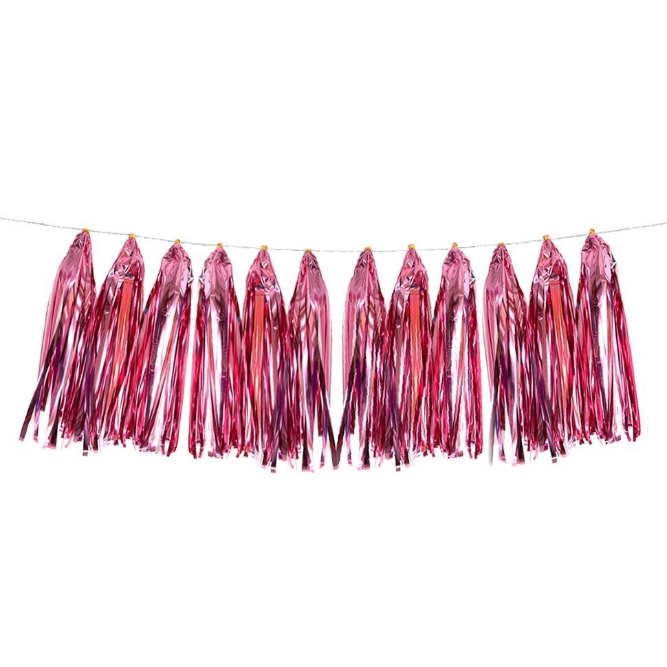 Гирлянда Тассел, Сиреневый, Металлик, 35*12 см, 12 листов.