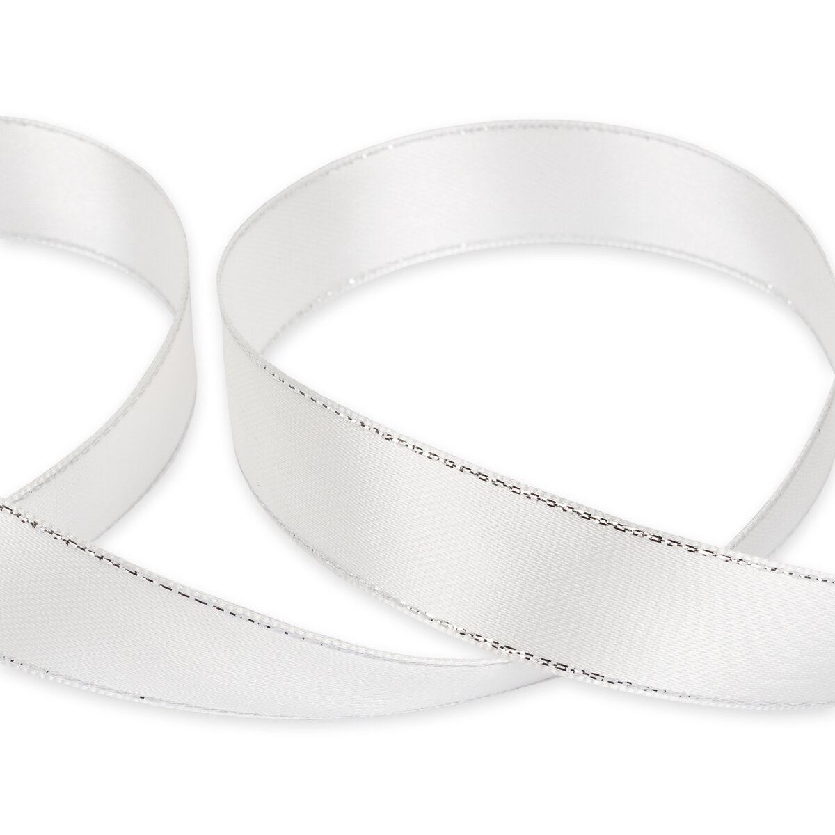 Лента атласная 20 мм "Gamma" AL-20M двухстор. с металл. нитью 33 м №132серо-голубой/серебро