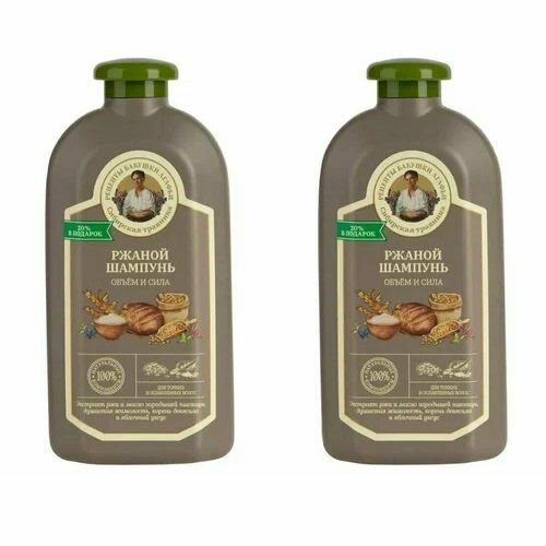 Рецепты бабушки Агафьи Шампунь Шампунь для волос Ржаной, объём и сила, 500 мл, 2 шт
