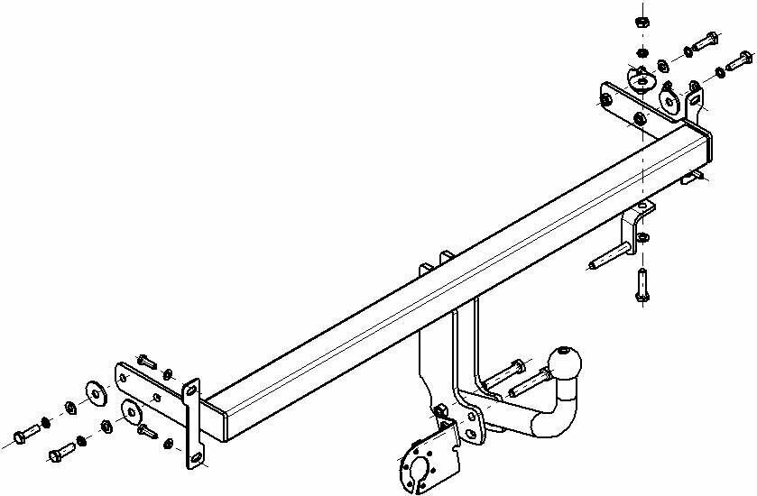 Фаркоп AvtoS для HYUNDAI ELANTRA (ТаГаз) (2002-2006) с универсальной электрикой и сертификатом в комплекте, арт.(HY 02+electr)