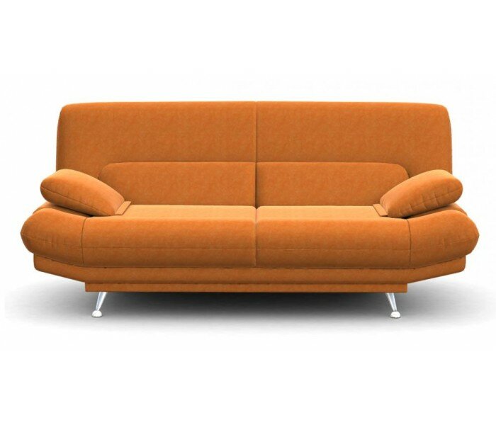 Прямой диван Бавария Техас Оранжевый Велюр, книжка, 206х107х95 см, с ящиком для белья