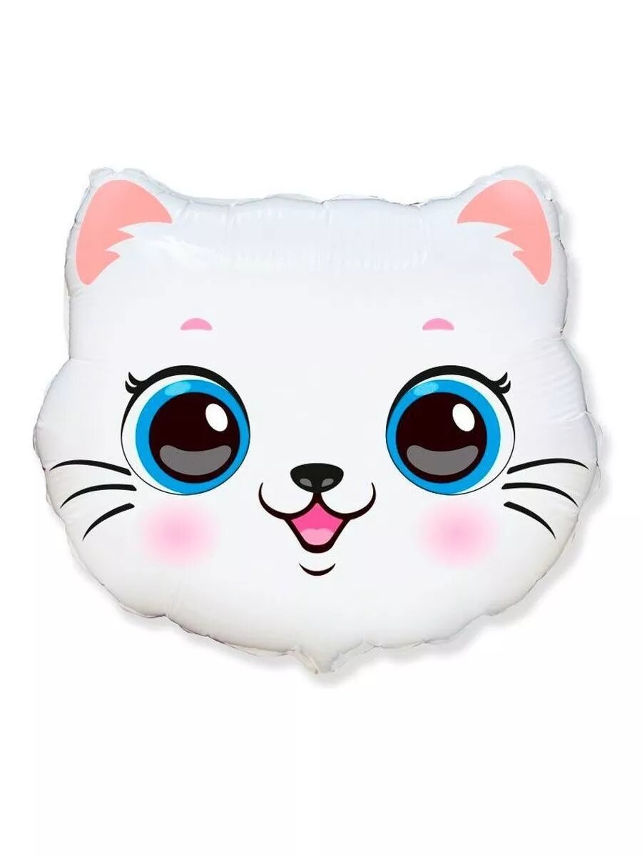 Кошечка голова, фольгированный шар (22"/55 см ) 1 шт. / FLEX METAL, Испания