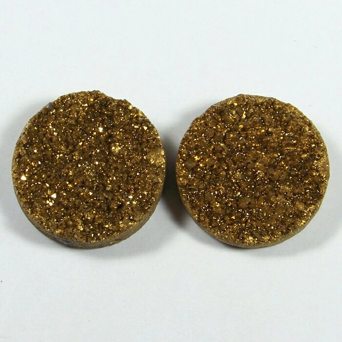 Кабошоны пара из агата тонированного круг (друза), 20*20*9мм.