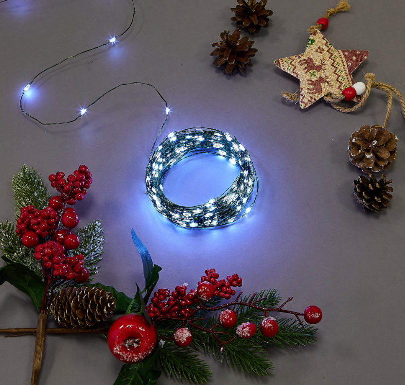 Гирлянда светодиодная Роса ULD-S2000-200-DGA WHITE IP20 DEW. 20м. 200 светодиодов. Белый свет. Провод зеленый. UL-00012078