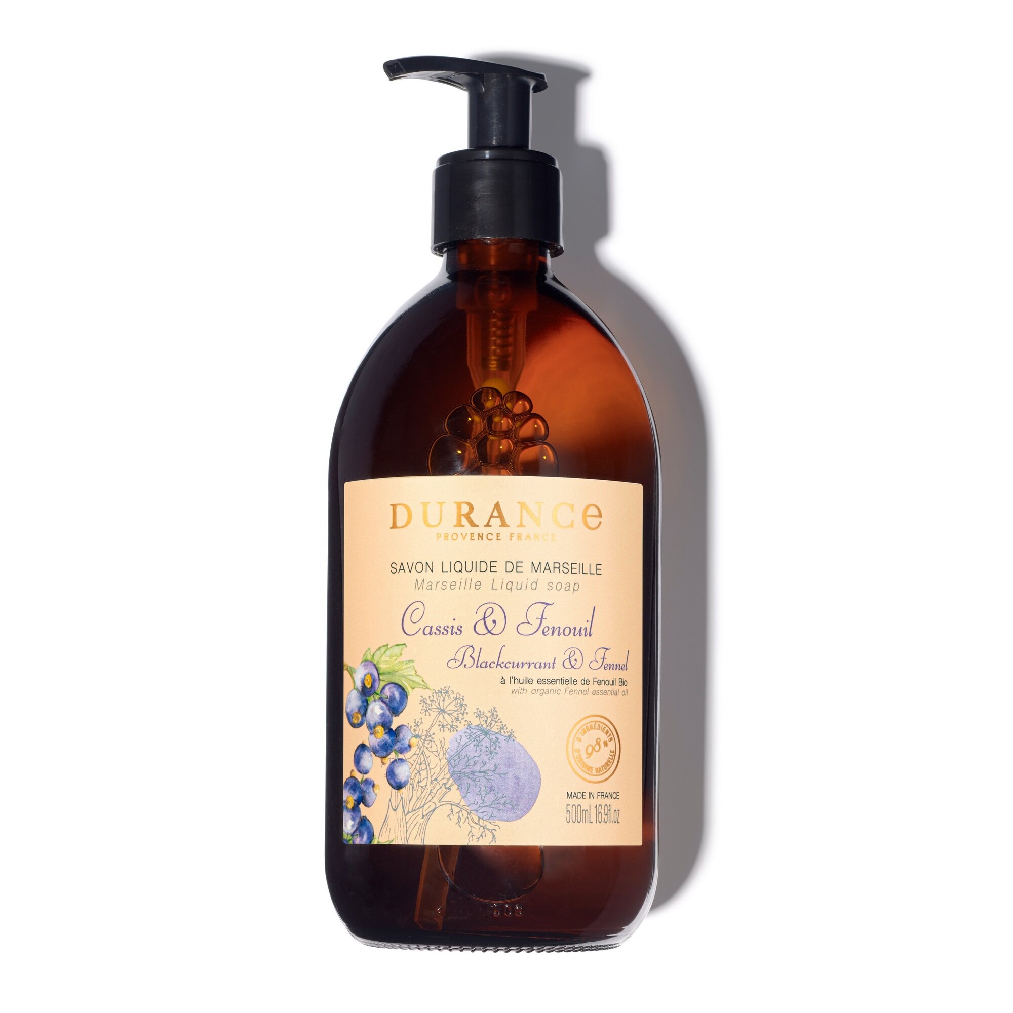 Durance / Марсельское жидкое мыло для рук и тела Черная смородина и фенхель 500мл. / Blackcurrant & Fennel