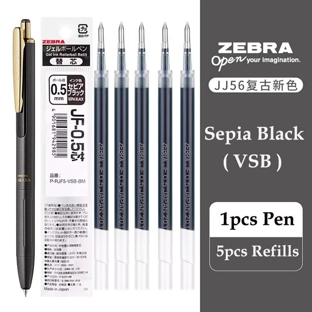 Японская гелевая ручка ZEBRA Limited Sarasa Grand, ретро, матовый металлический стержень JJ56, шариковая ручка 0,5 мм, канцелярские принадлежности для офиса, быстросохнущая