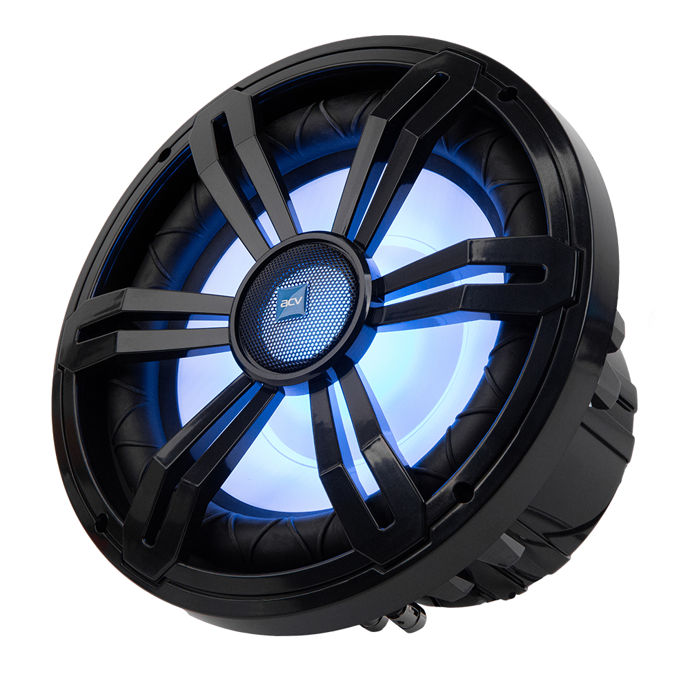 Сабвуфер 10" (250мм) с регулируемой RGB подсветкой для морского транспорта ACV MRS102DLB