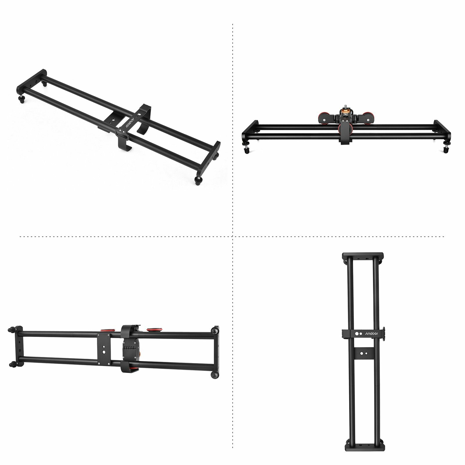 Andoer L5i Pro Camera Video Dolly Slider Kit с 3-колесной автомобильной тележкой