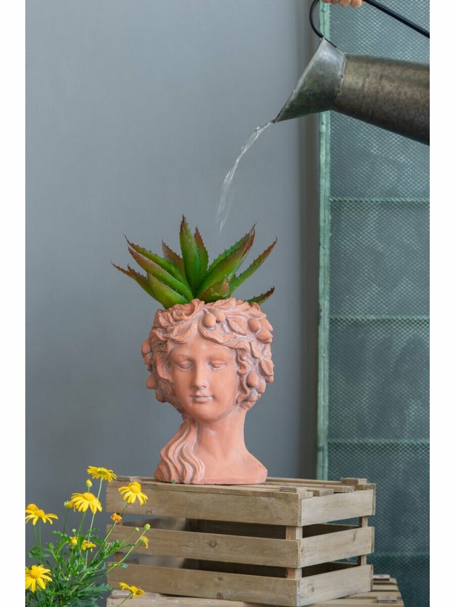 SA60079 Кашпо настольное 20x23x30см, Цемент, красный, Glasar