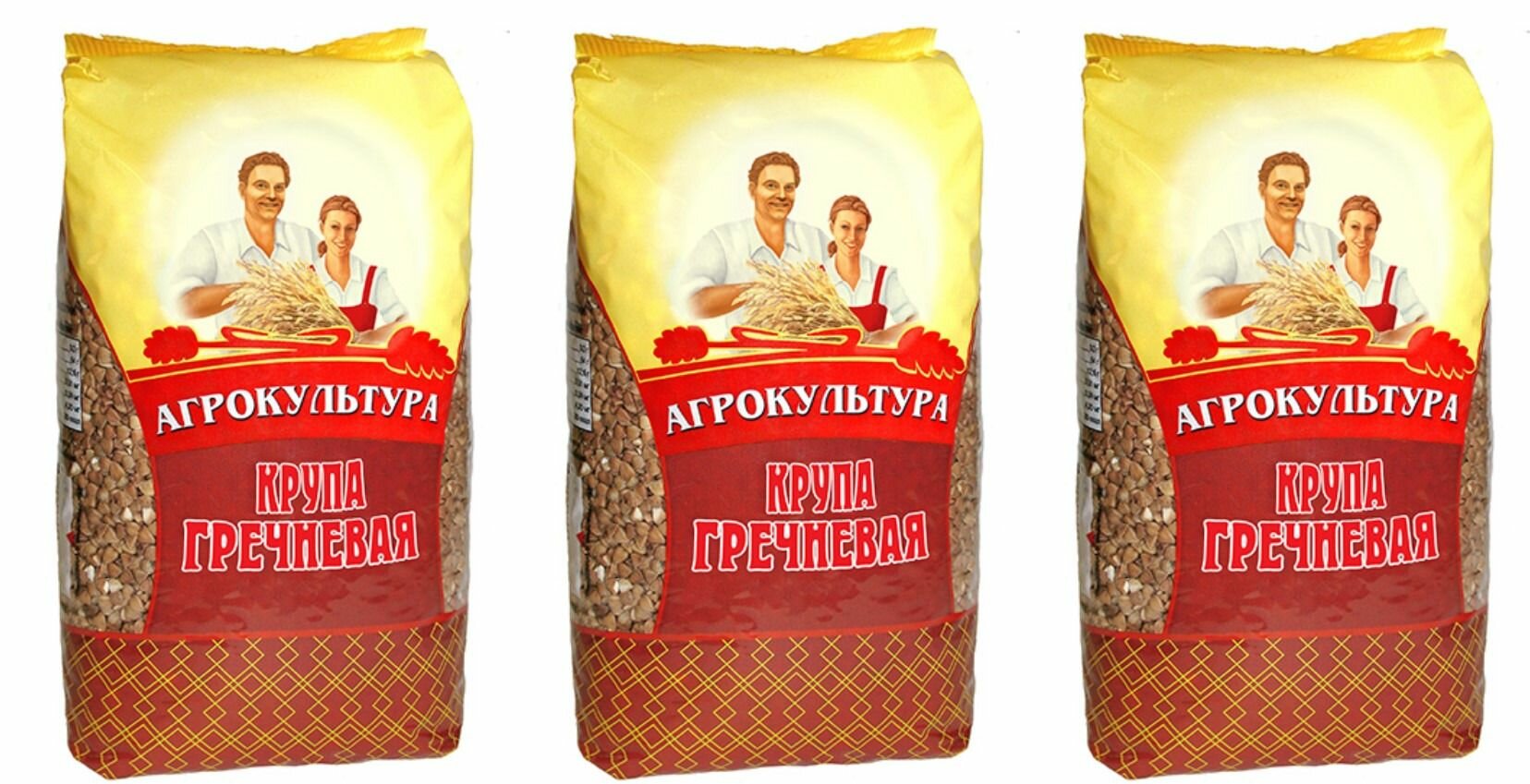 Агрокультура Крупа гречневая ядрица 800 г, 3 шт