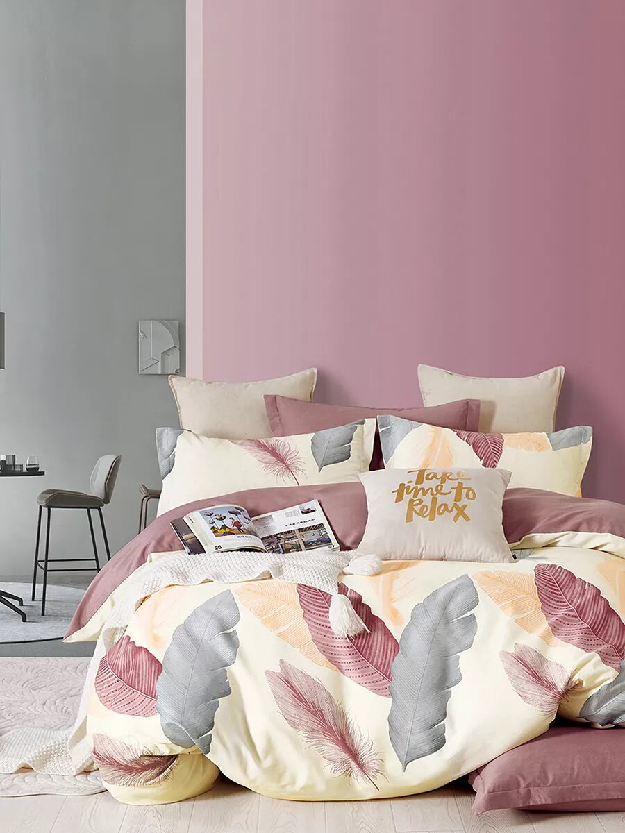 Постельное бельё евро сатин 4 наволочки Twill