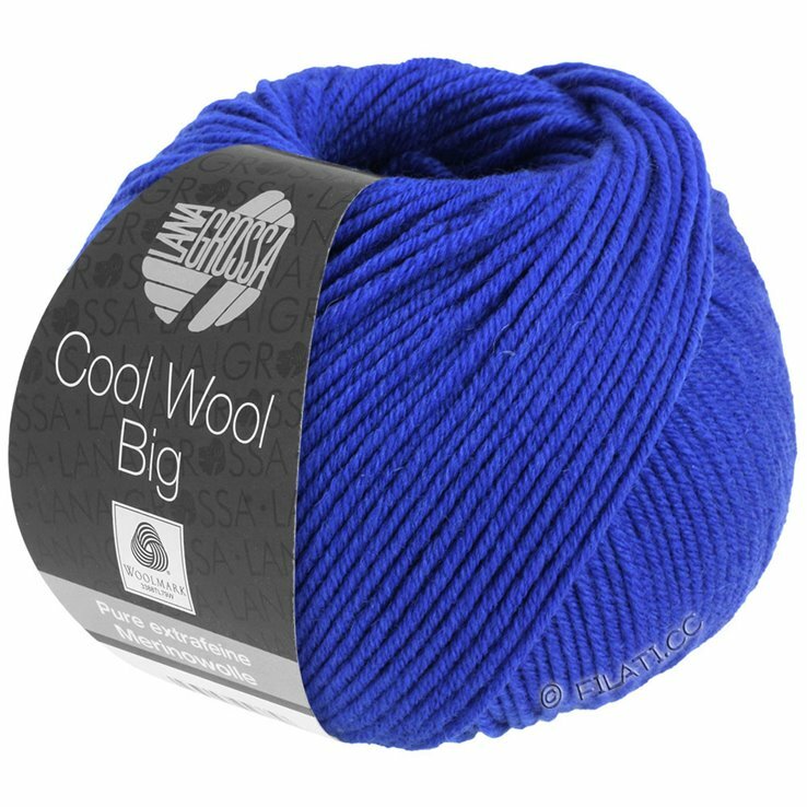 Пряжа Lana Grossa COOL WOOL big 100% мериносовая шерсть, 120м/50гр, цвет: 934 королевский синий,