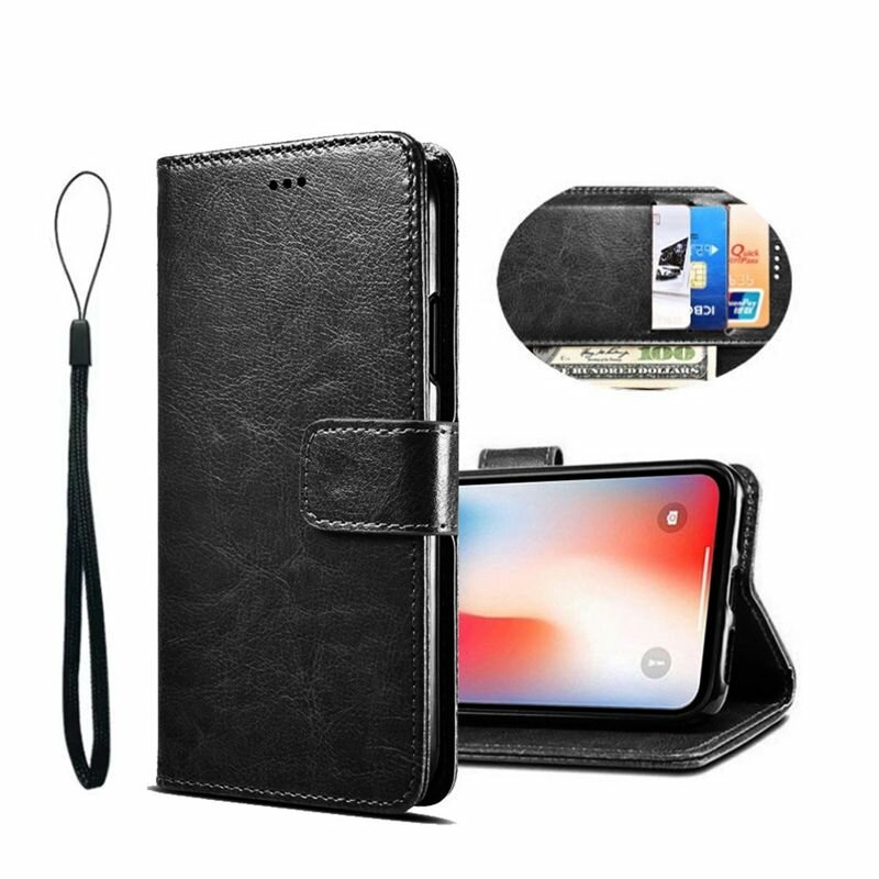 Чехол книжка для Xiaomi Mi A3 и Mi CC9e (Сяоми Ми А3) из кожи (черный),00020,