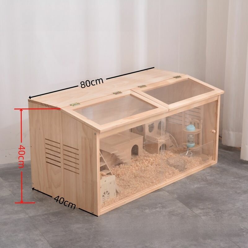 Большая клетка для грызунов, 80х40х40см, Рама из цельного дерева