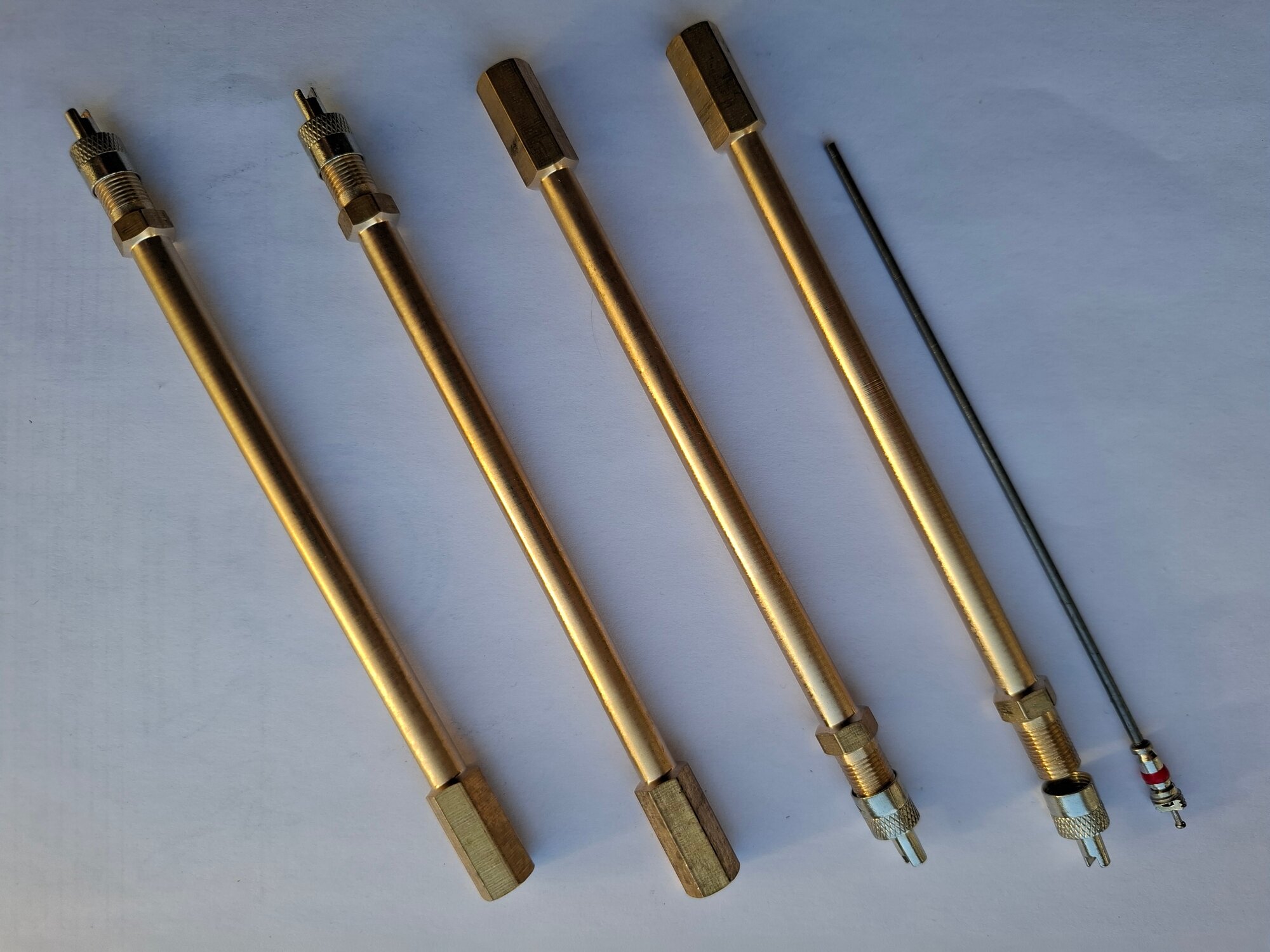 4шт 150мм Удлинитель вентиля колеса со штоком внутри для подкачки шин Латунь