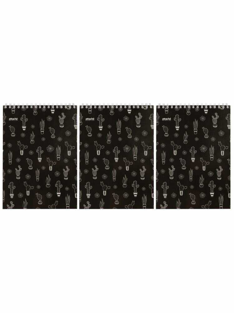 Attache Selection Блокнот Llamas черный А5, 80 листов, 3 шт