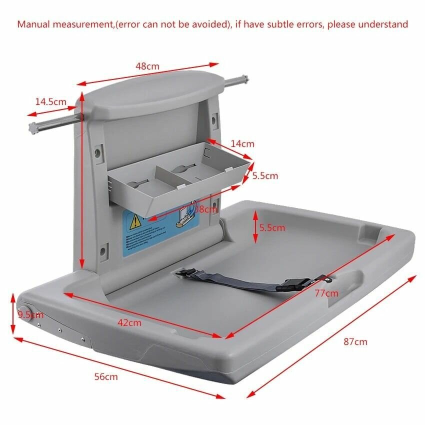Пеленальный стол подвесной Dikalan 11W003, для общественных мест и санитарной комнаты, белый